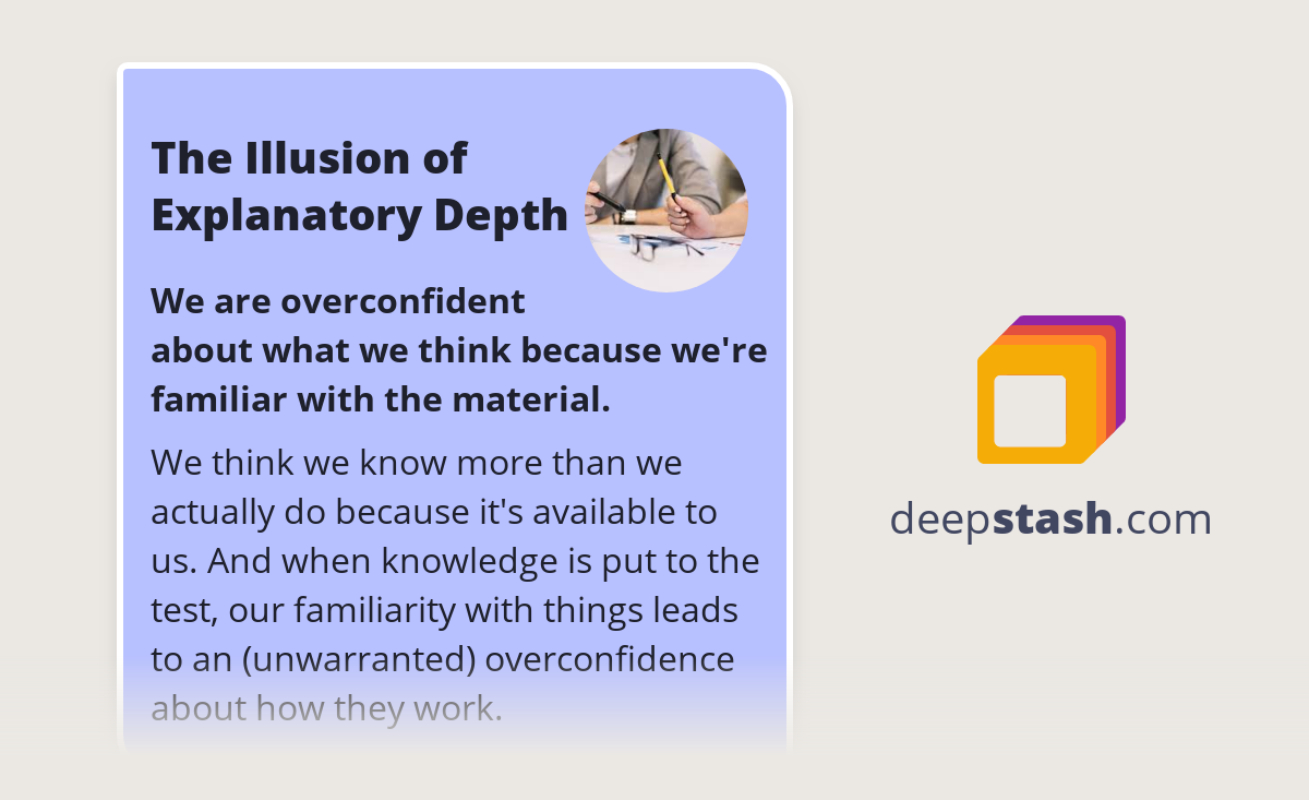 The Illusion of Explanatory Depth - Deepstash