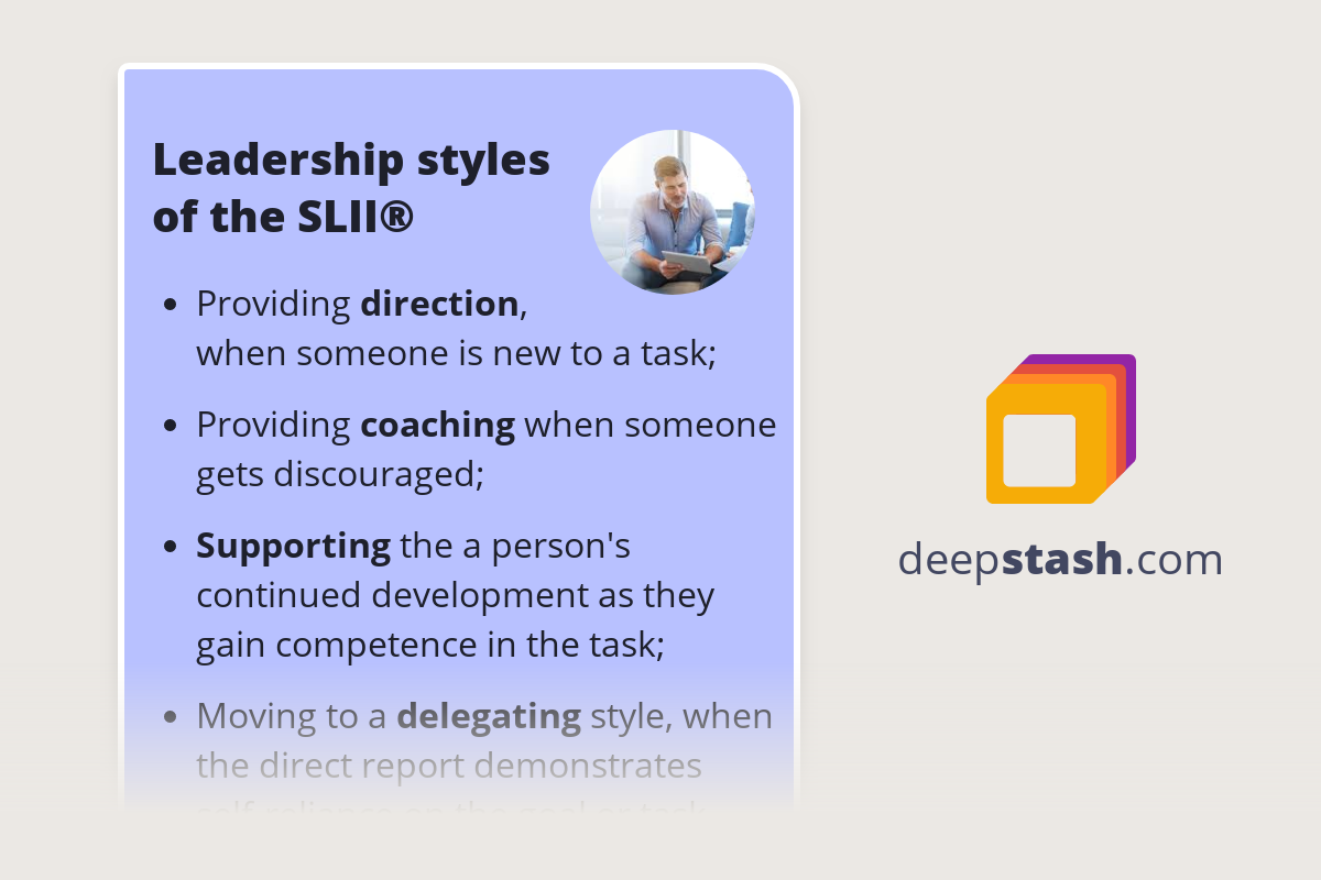 Leadership styles of the SLII® - Deepstash