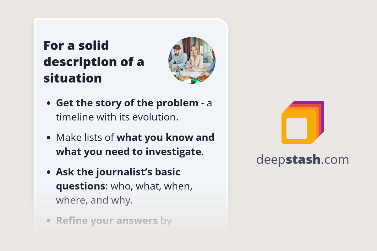 For a solid description of a situation - Deepstash