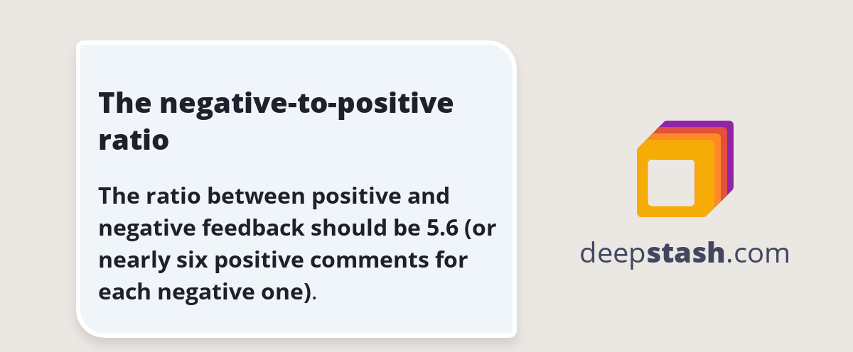 The negative-to-positive ratio - Deepstash