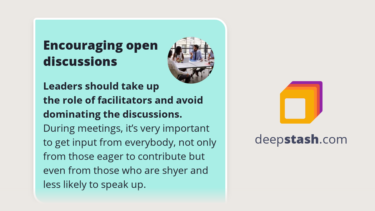 Encouraging open discussions - Deepstash