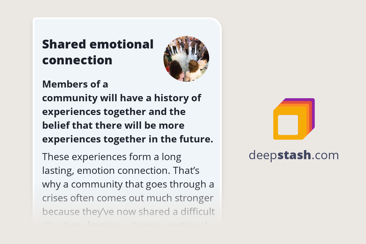 Shared emotional connection - Deepstash