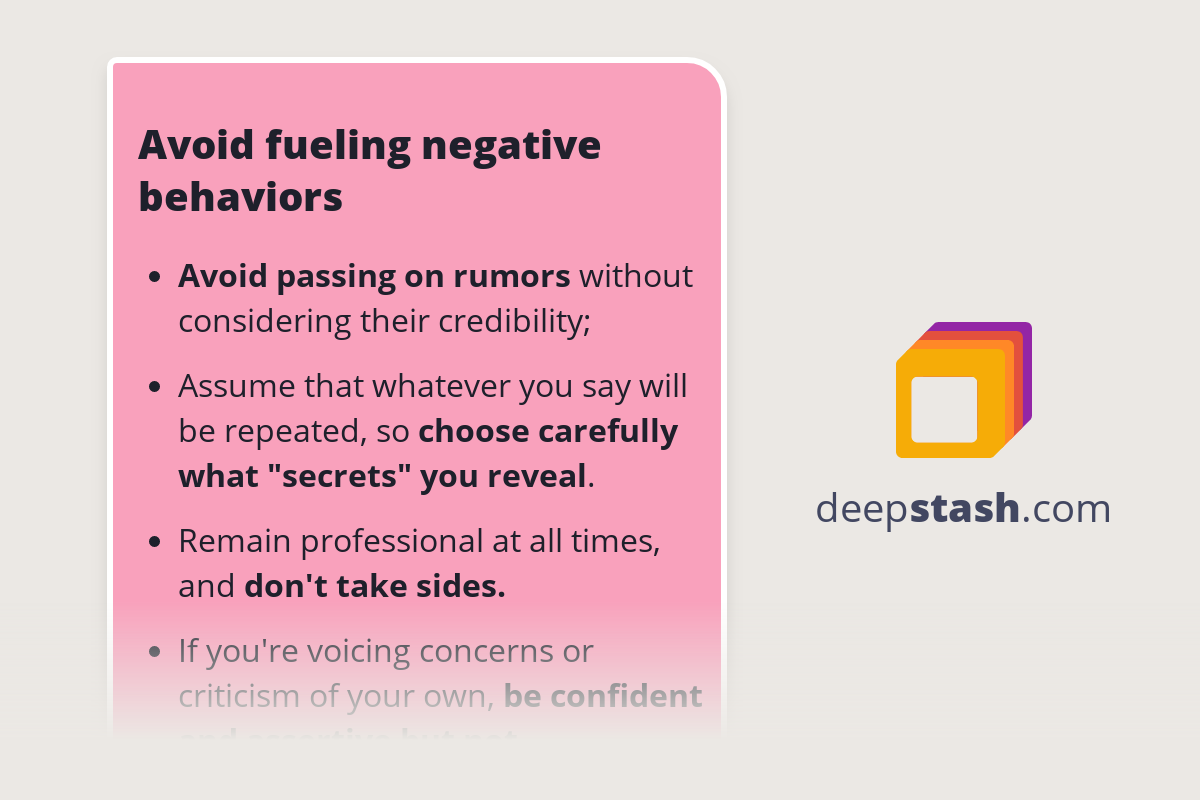 Avoid fueling negative behaviors - Deepstash