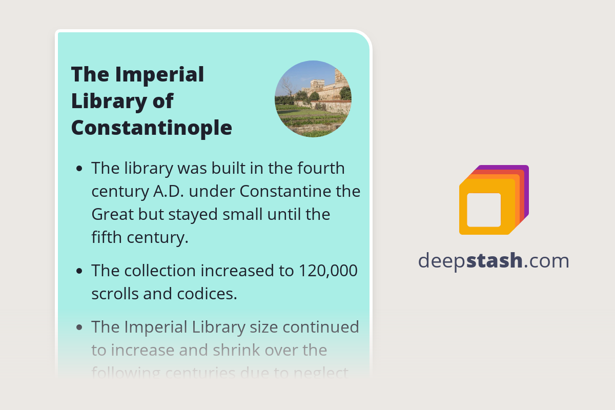 The Imperial Library of Constantinople - Deepstash