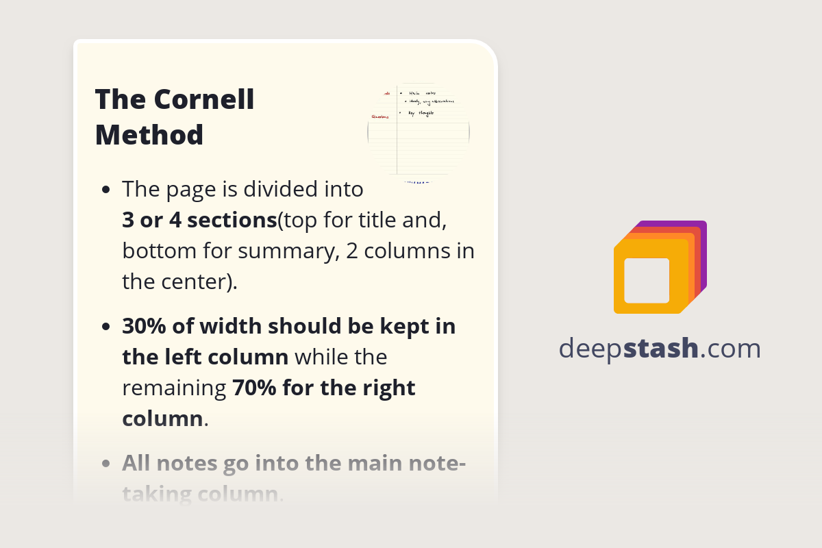 The Cornell Method - Deepstash