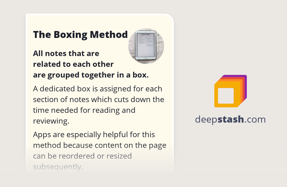 The Boxing Method - Deepstash