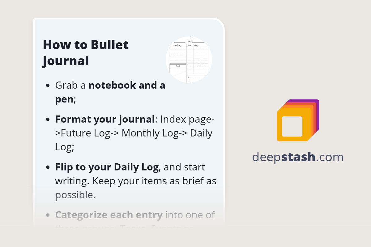 How to Bullet Journal - Deepstash