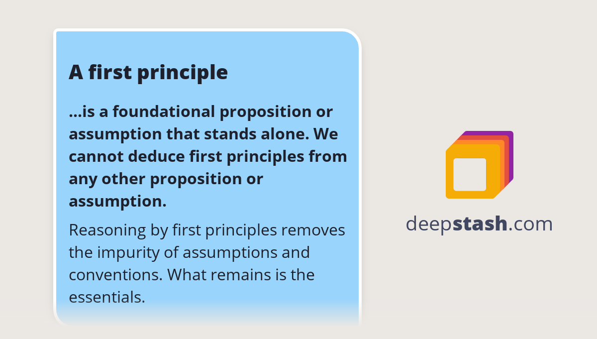 A first principle - Deepstash