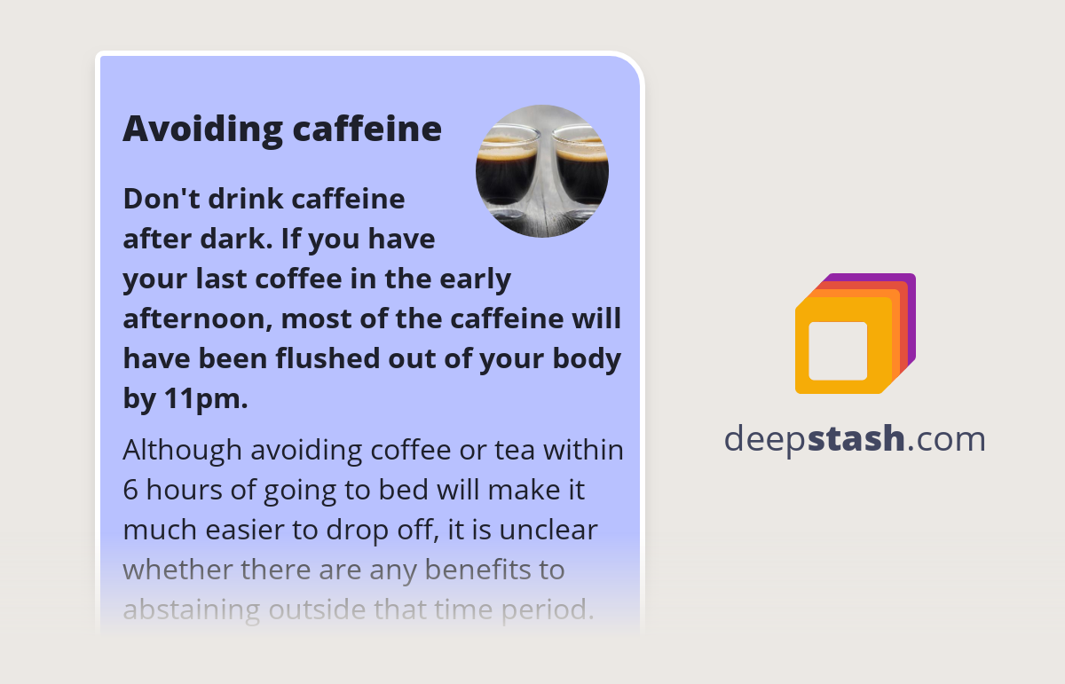 Avoiding caffeine - Deepstash