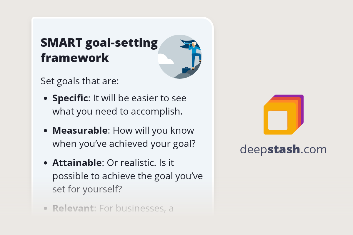 SMART goal-setting framework - Deepstash