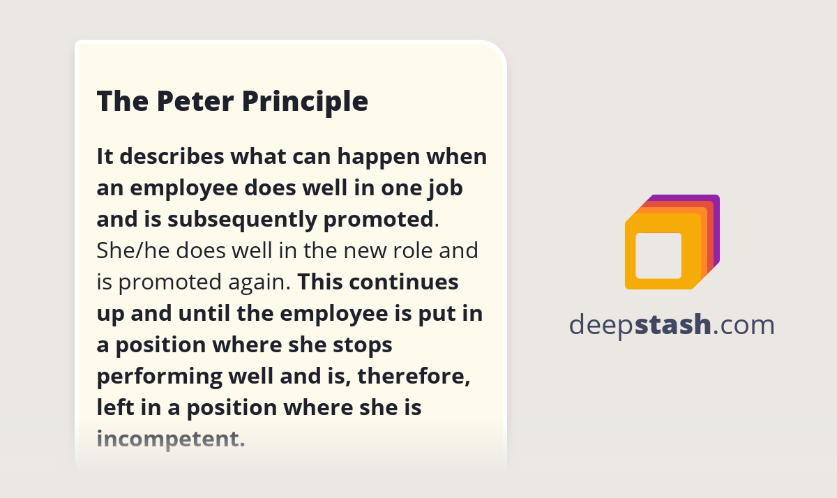 The Peter Principle - Deepstash