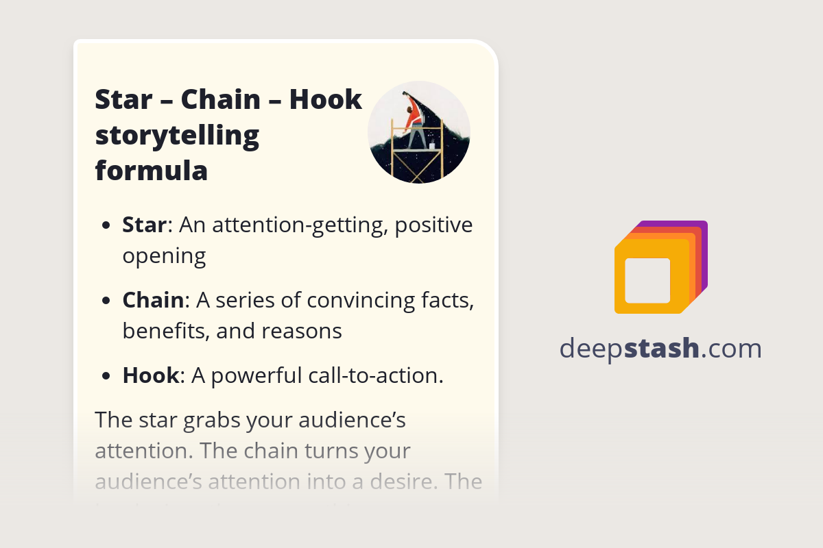 Star – Chain – Hook storytelling formula - Deepstash