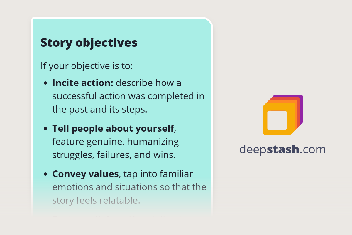 Story objectives - Deepstash