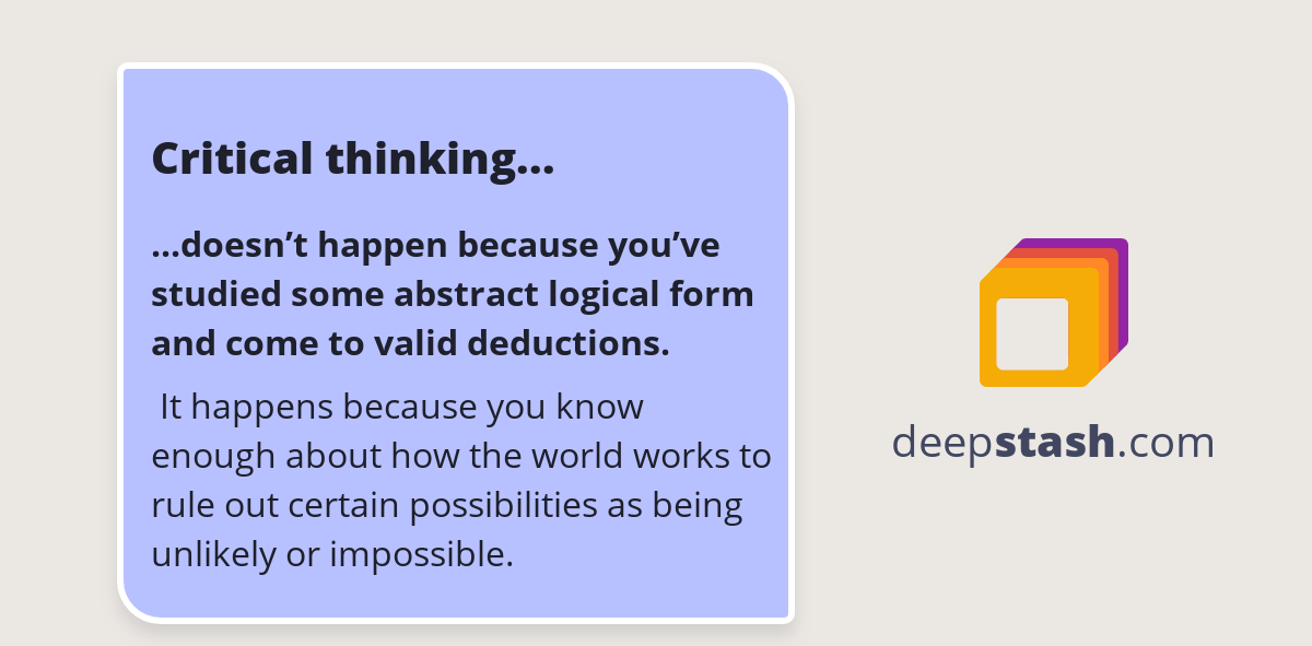 Critical thinking... - Deepstash