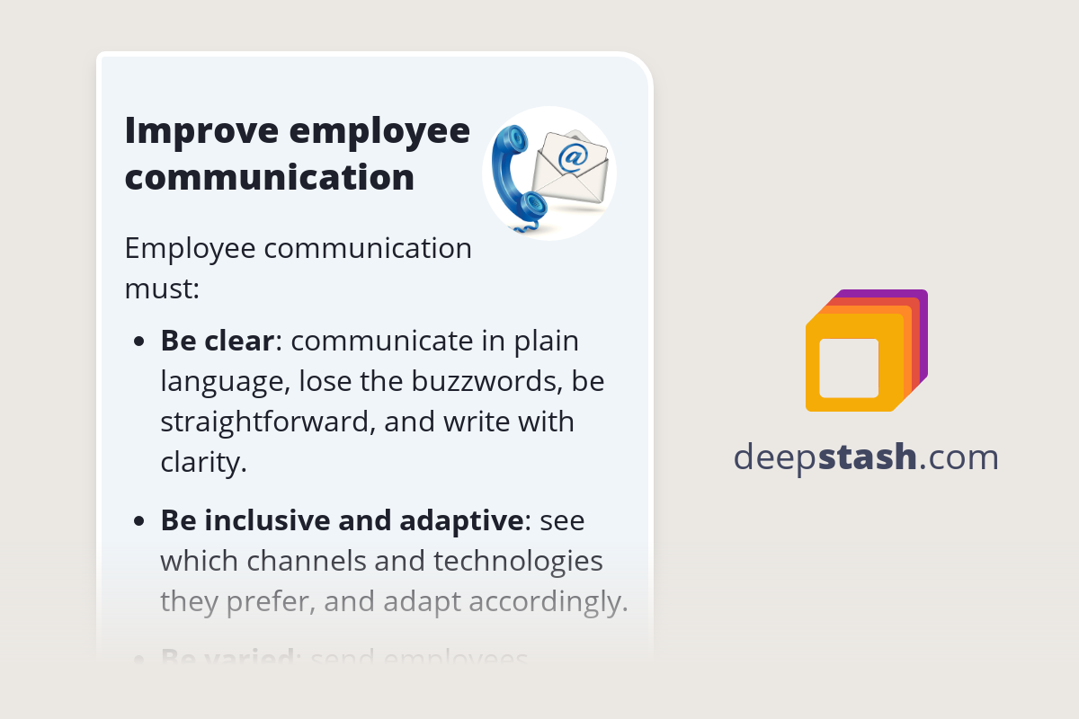 Improve employee communication - Deepstash