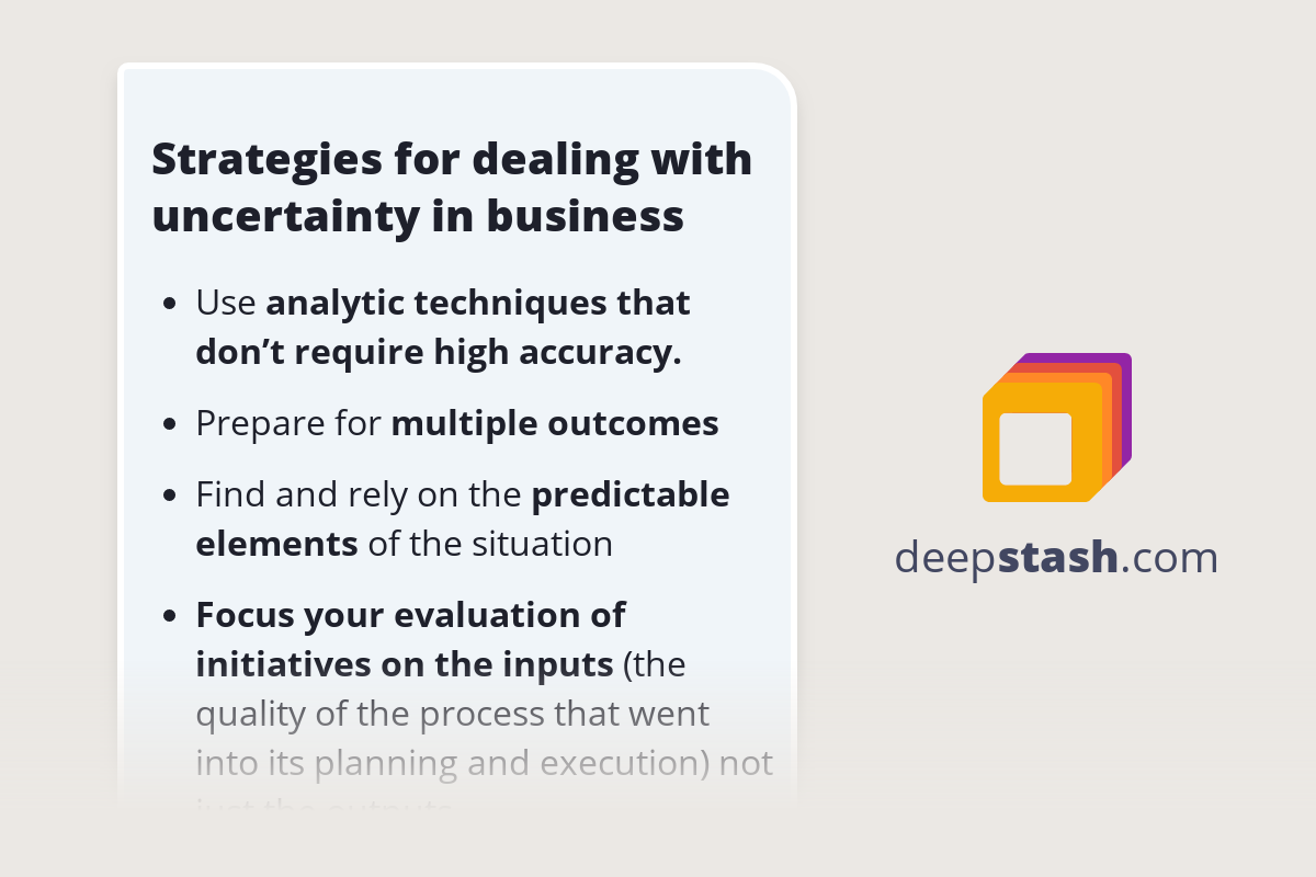Strategies for dealing with uncertainty in business - Deepstash