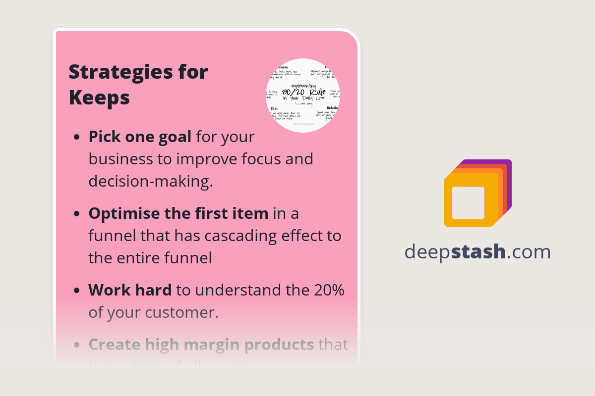 Strategies for Keeps - Deepstash