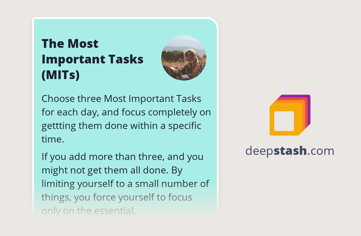 The Most Important Tasks MITs Deepstash The Most Important Tasks MITs Deepstash