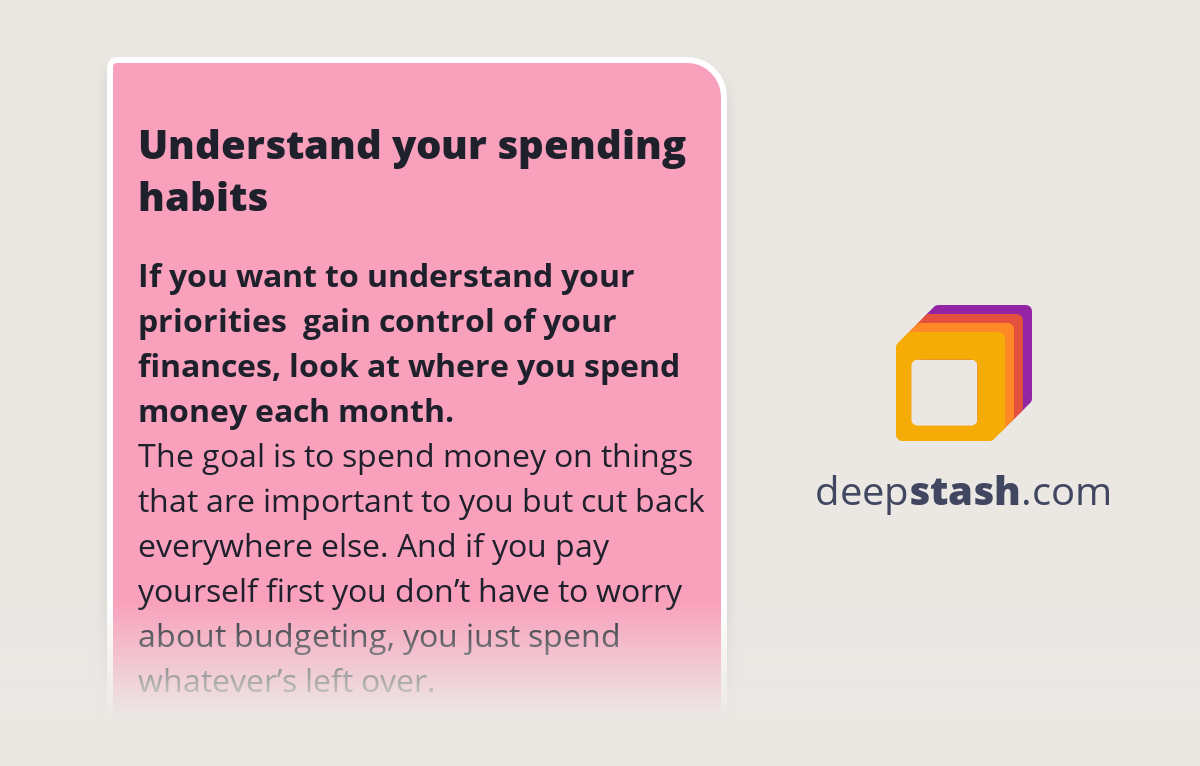 Understand your spending habits - Deepstash