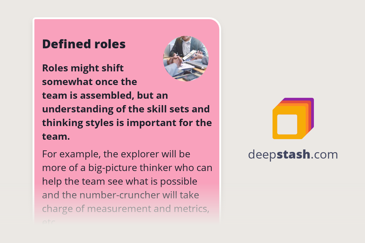 Defined roles - Deepstash
