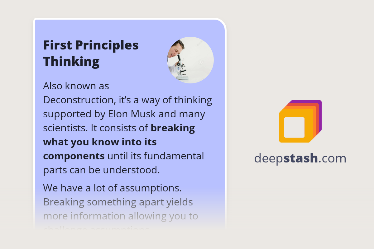 First Principles Thinking - Deepstash