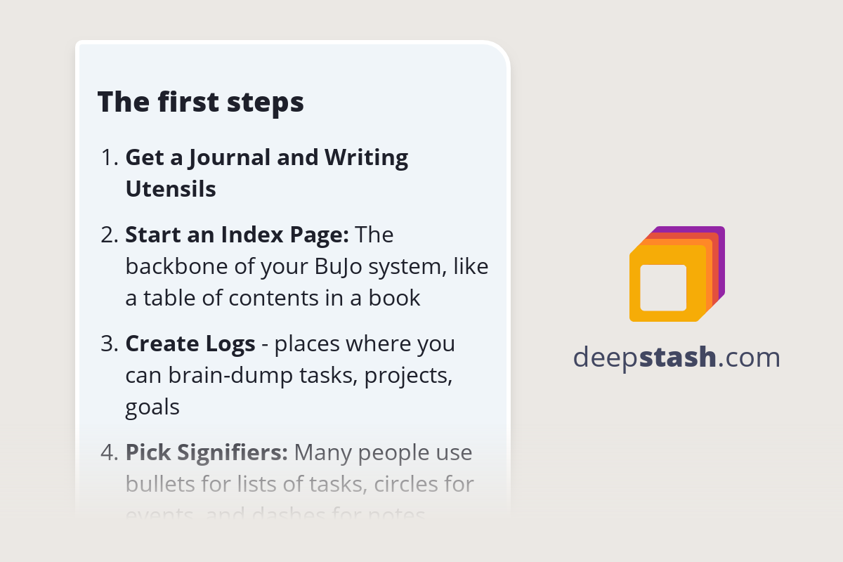 The first steps - Deepstash