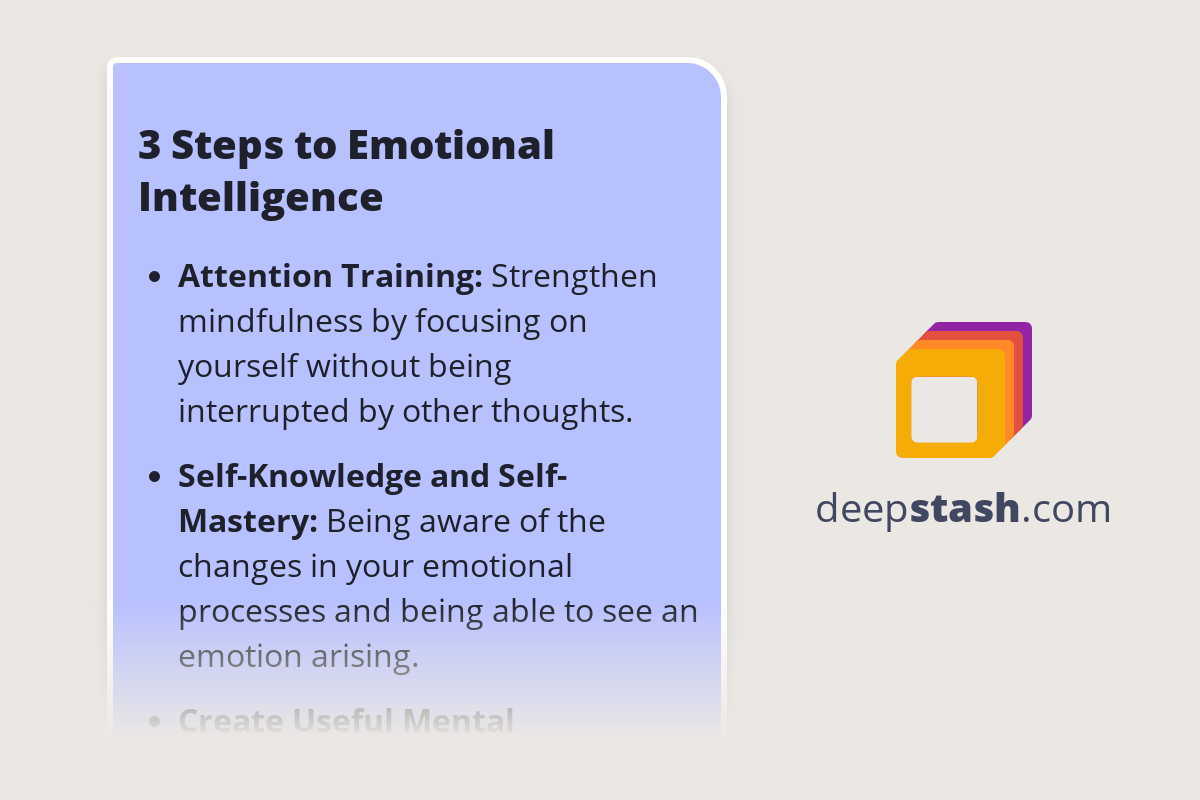 3 Steps to Emotional Intelligence - Deepstash