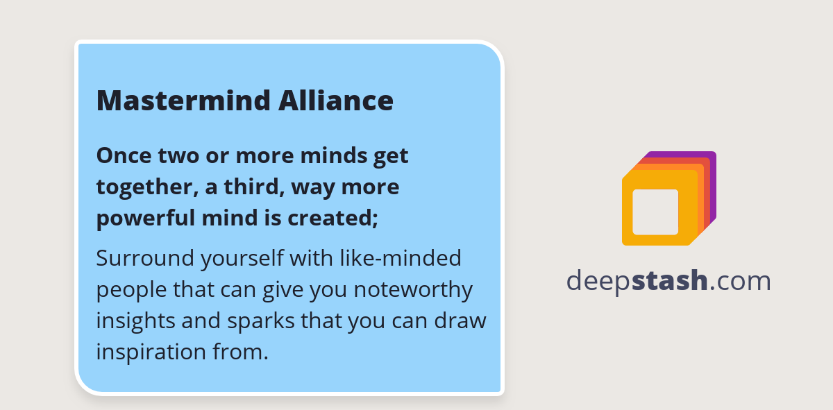 Mastermind Alliance - Deepstash