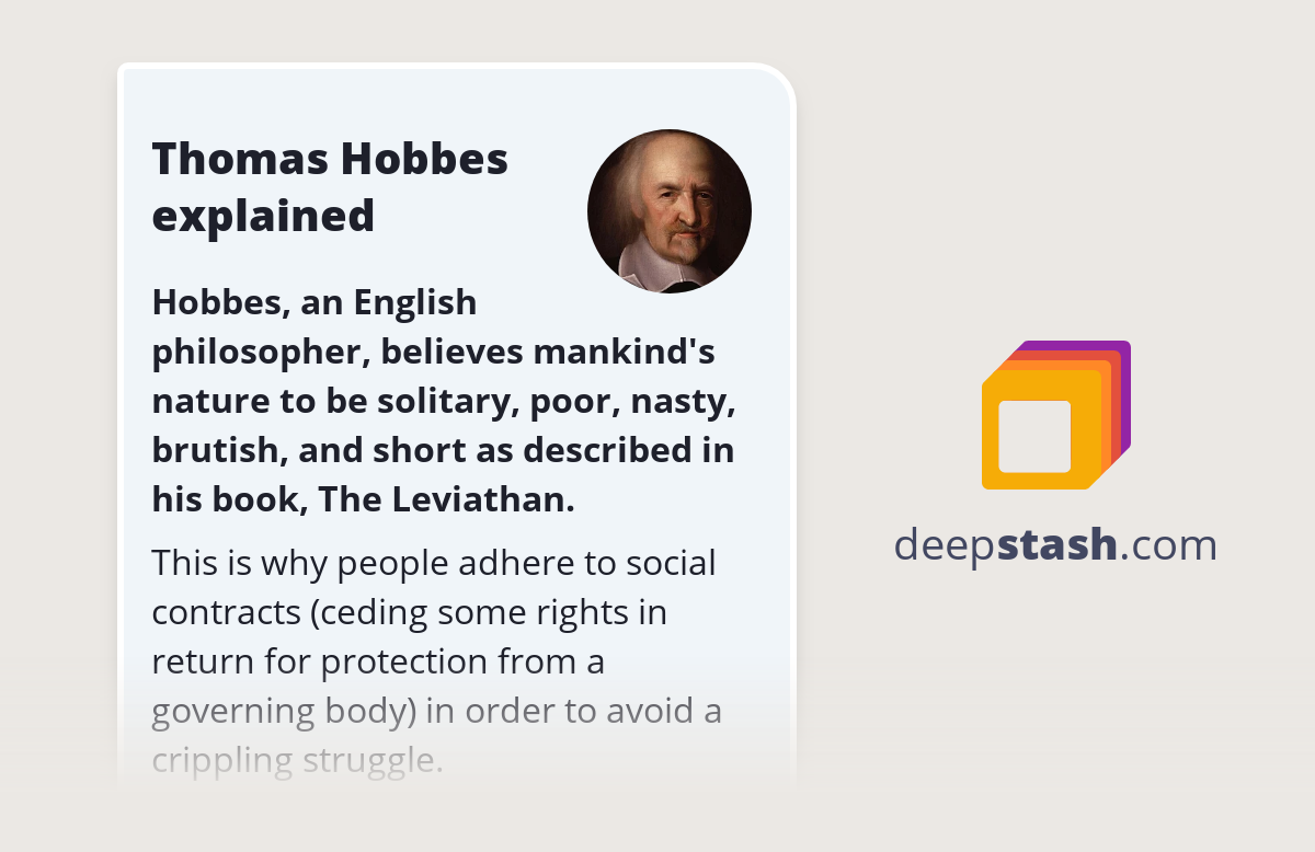 Thomas Hobbes explained - Deepstash