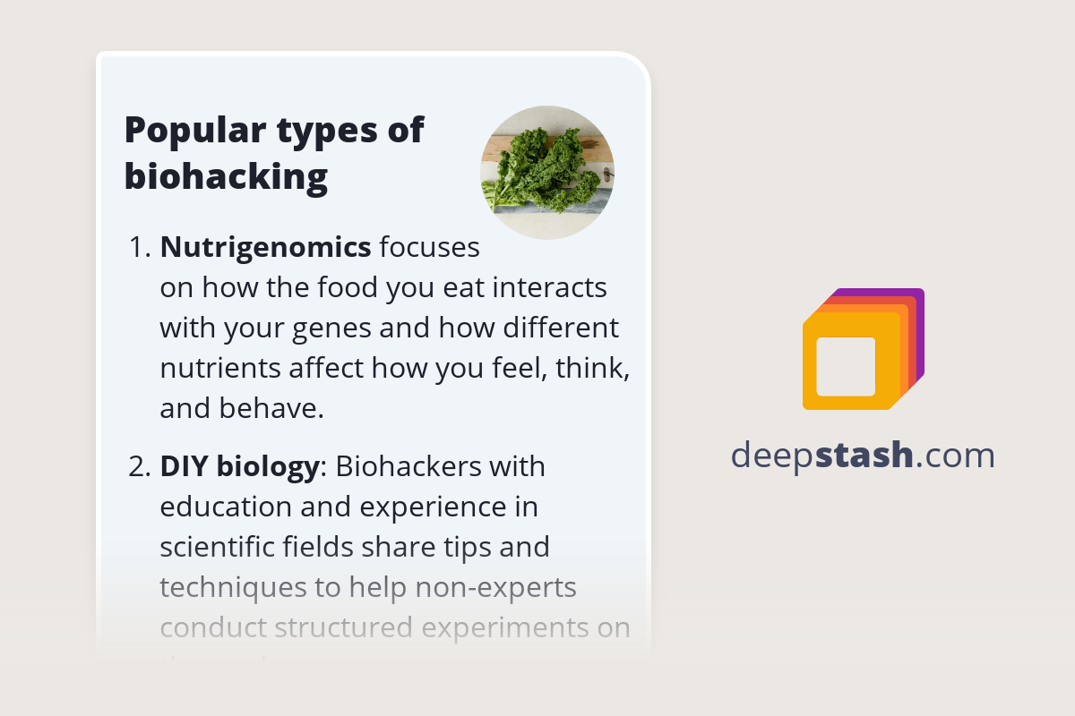 Popular types of biohacking - Deepstash