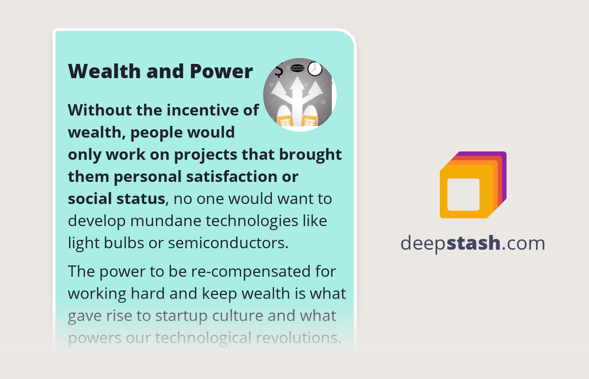 Wealth and Power - Deepstash