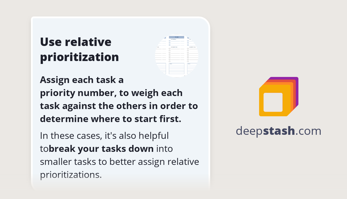 Use relative prioritization - Deepstash