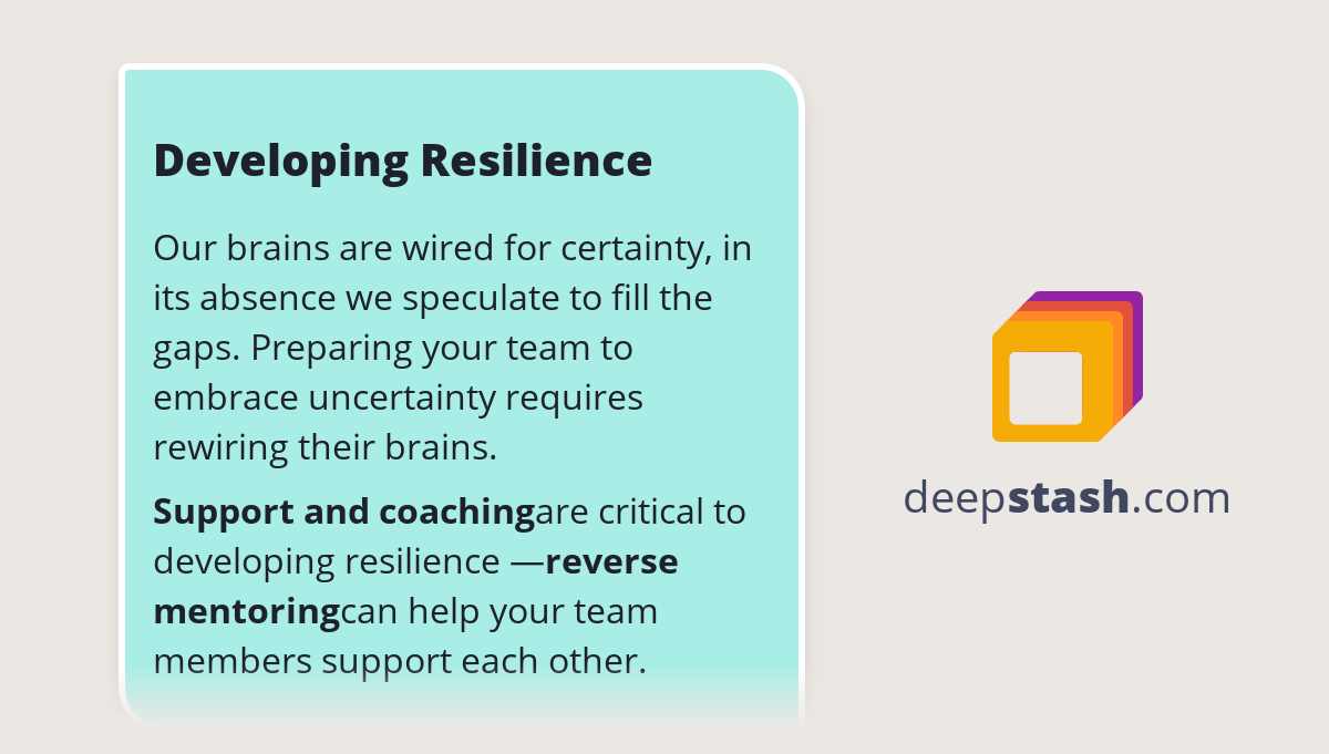 Developing Resilience - Deepstash