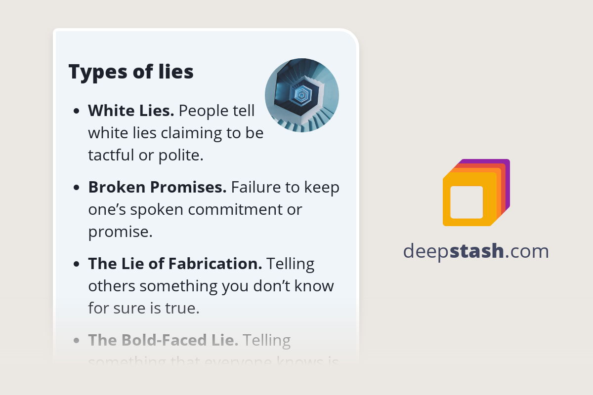 Types Of Lies Deepstash Types Of Lies Deepstash