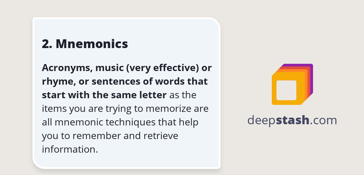 2. Mnemonics - Deepstash