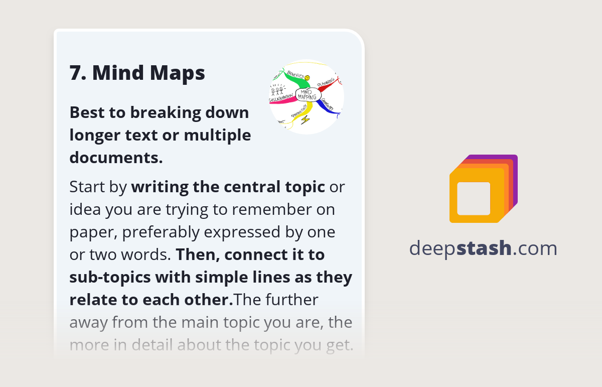 7. Mind Maps - Deepstash