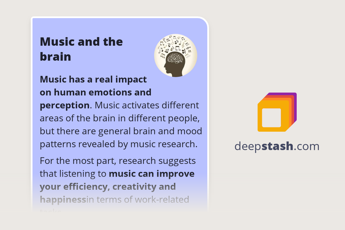 Music and the brain - Deepstash