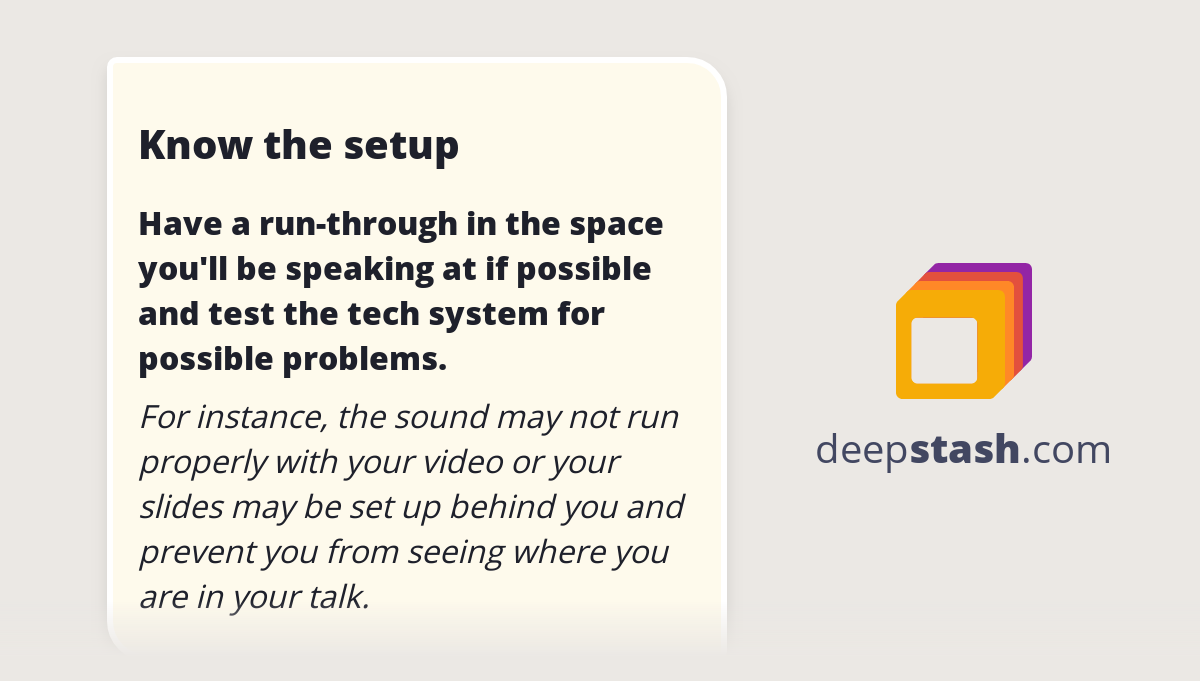 Know the setup - Deepstash