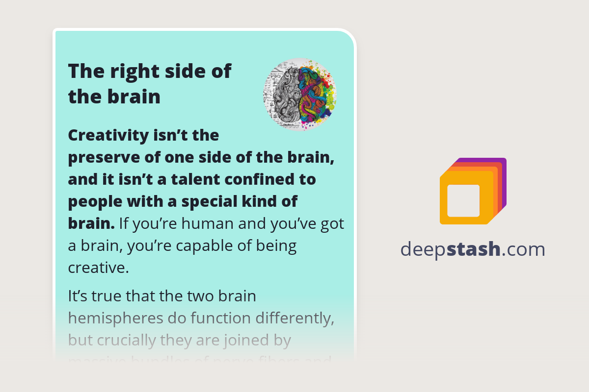 The right side of the brain - Deepstash