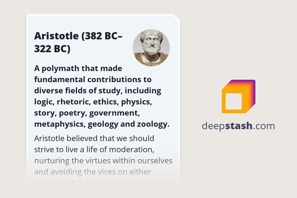 Aristotle (382 BC–322 BC) - Deepstash