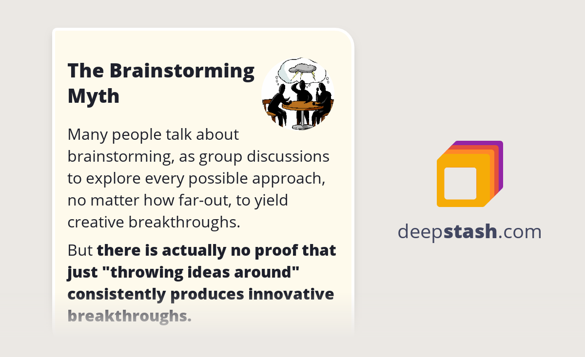The Brainstorming Myth - Deepstash