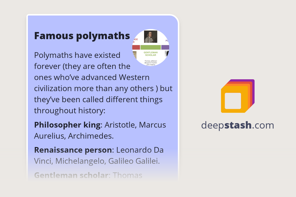 Famous polymaths - Deepstash