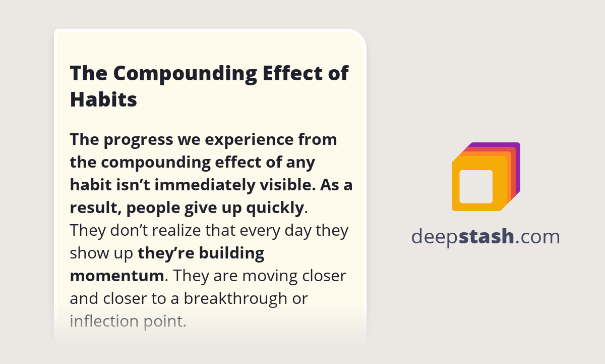 The Compounding Effect of Habits - Deepstash