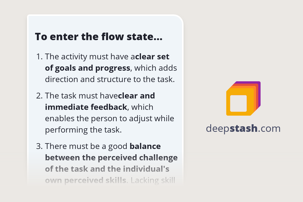 To enter the flow state... - Deepstash