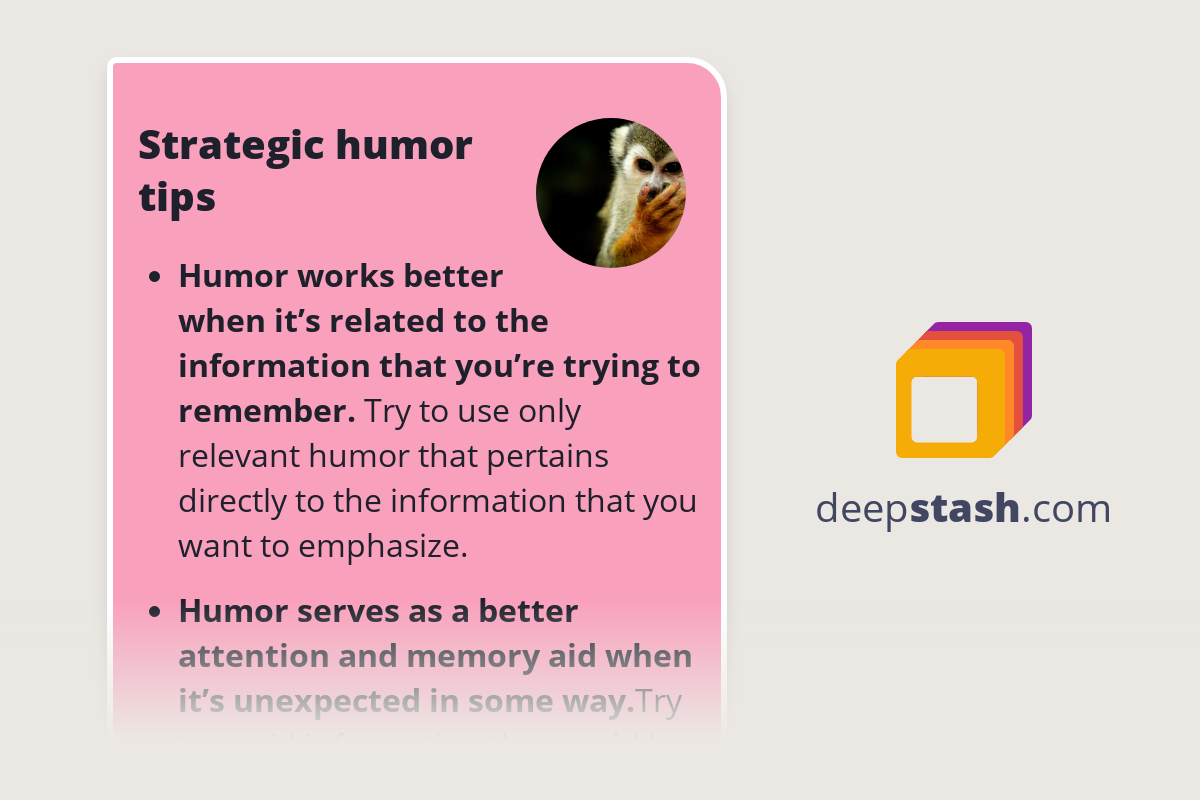 Strategic humor tips - Deepstash