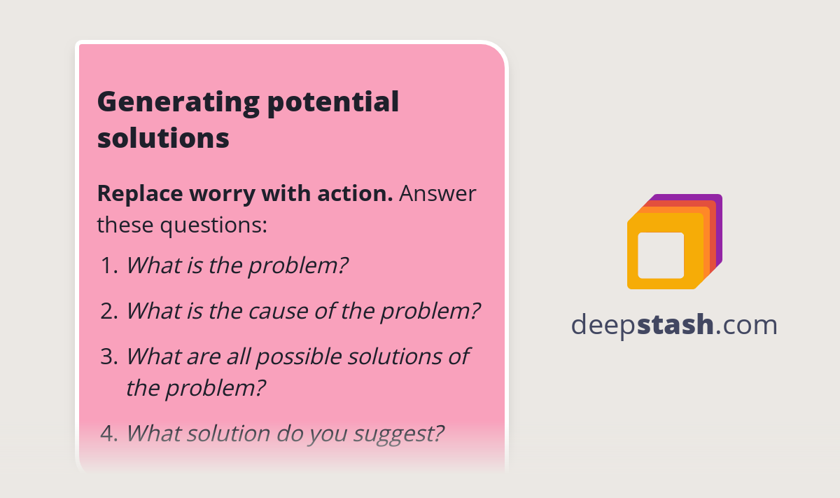 Generating potential solutions - Deepstash