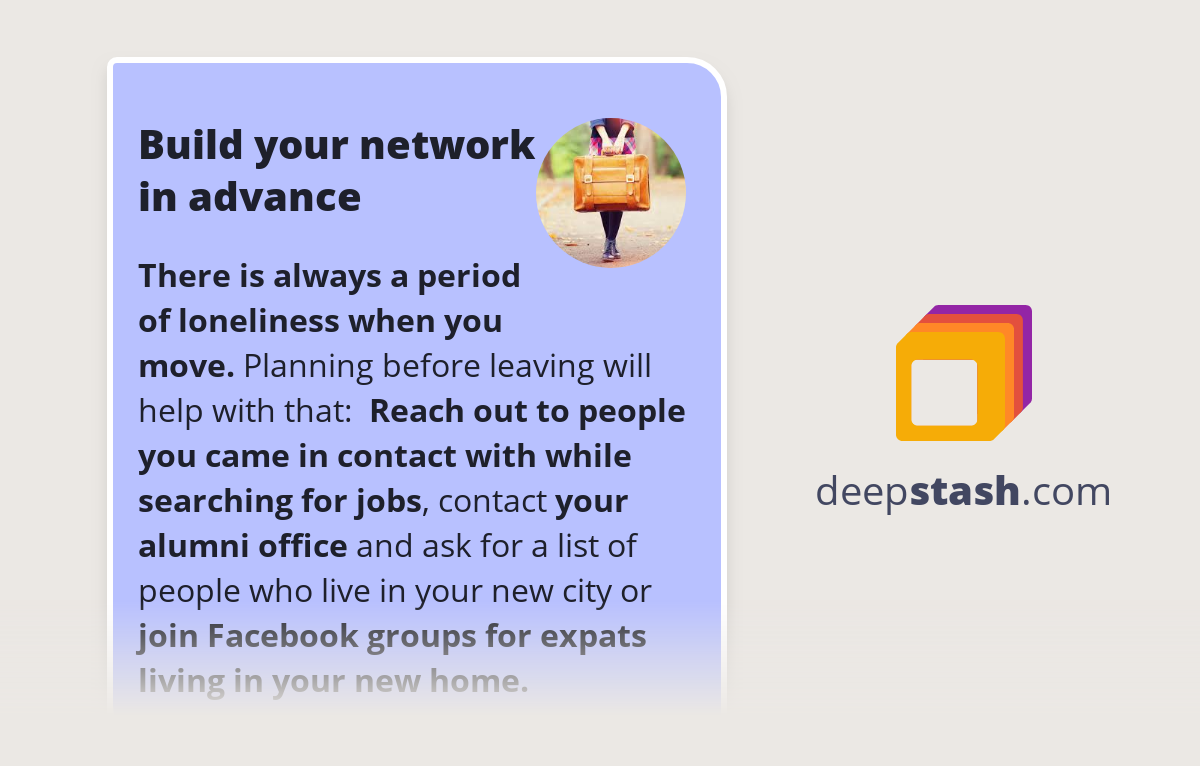 Build your network in advance - Deepstash