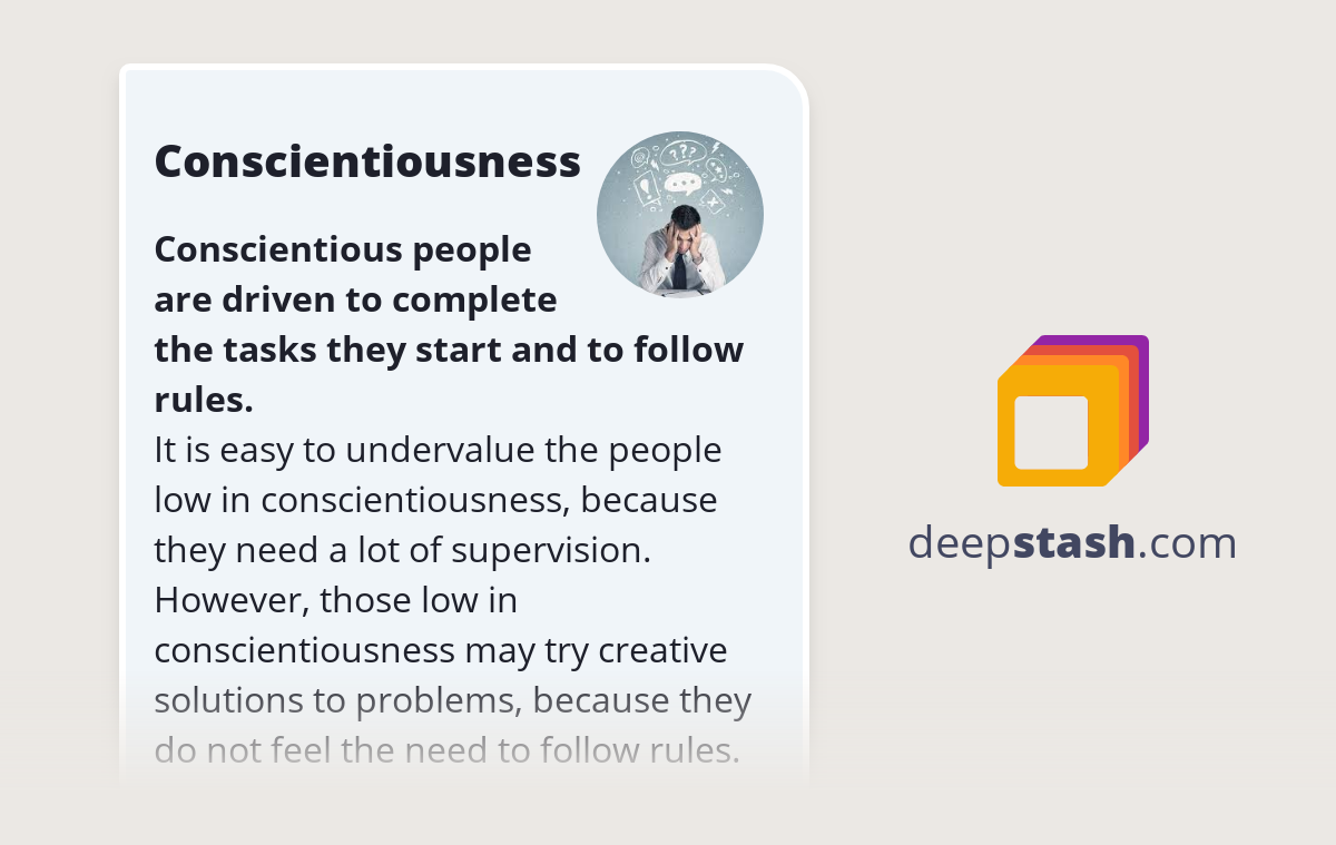 Conscientiousness - Deepstash